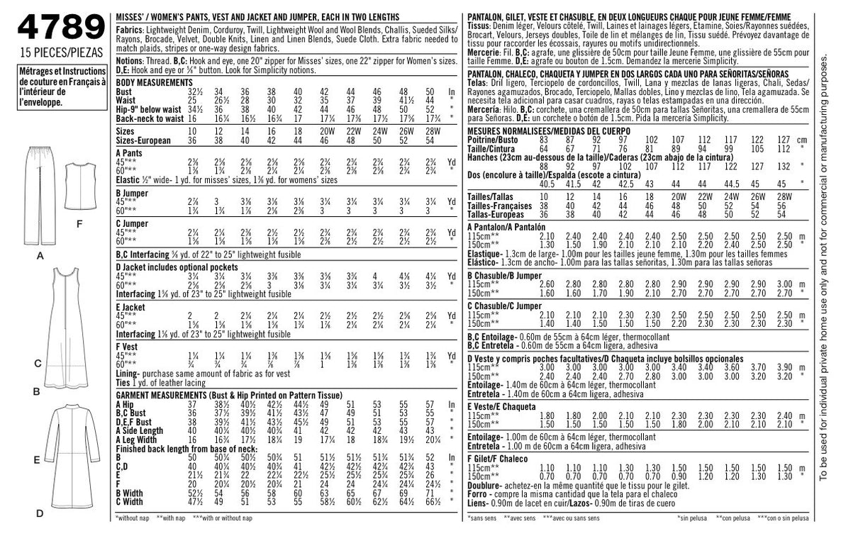 Simplicity Pattern: S4789 Misses' & Plus Size Smart and Casual Wear ...