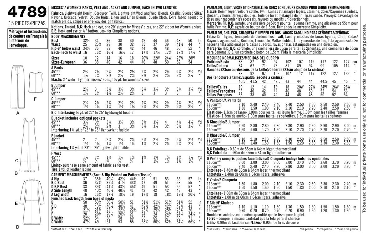 Simplicity Pattern: S4789 Misses' & Plus Size Smart and Casual Wear ...