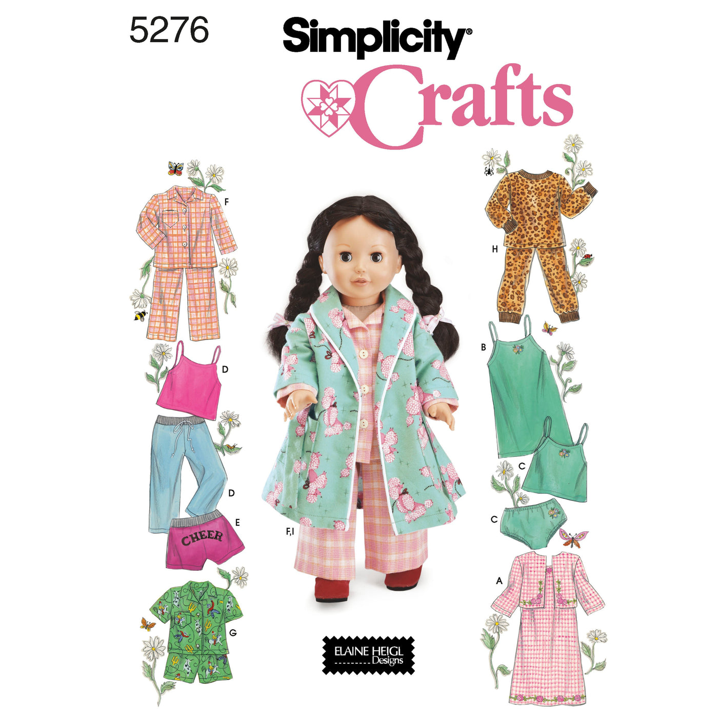 Simplicity Pattern: S5276 Doll's Pyjamas — jaycotts.co.uk - Sewing Supplies
