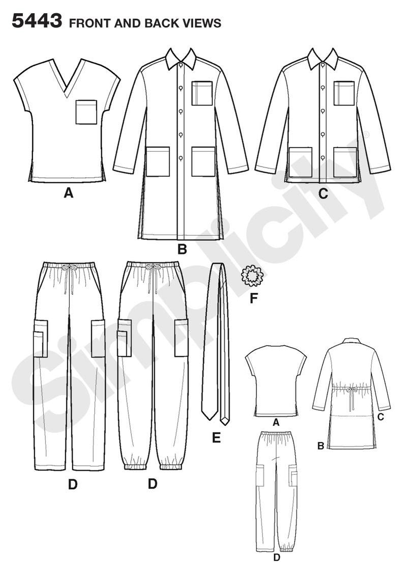 Simplicity PAttern: S5443 Unisex Scrubs | Plus Size — jaycotts.co.uk ...