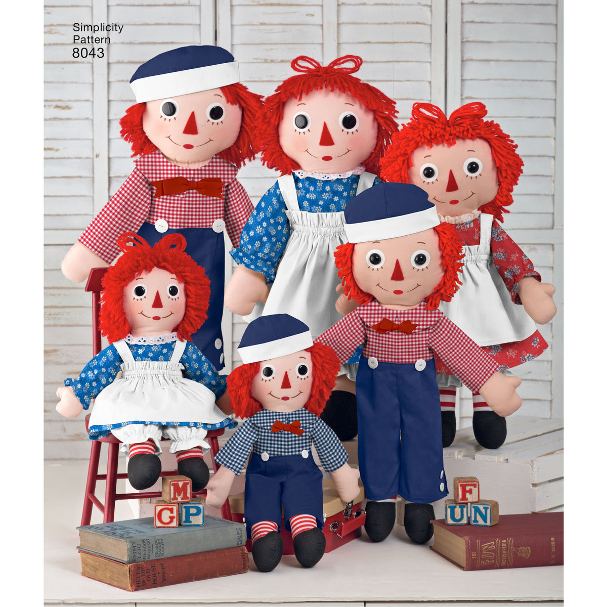 Simplicity Pattern 8043 Raggedy Ann and Andy Dolls — jaycotts.co.uk ...
