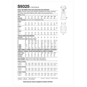 Simplicity Sewing Pattern number S9325 — jaycotts.co.uk - Sewing Supplies