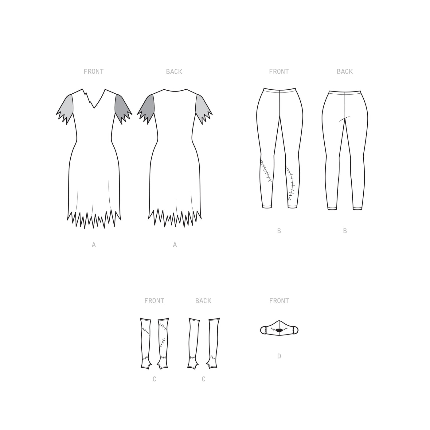 Simplicity Sewing Pattern S9344 Misses' Knit Costume and Face Mask ...