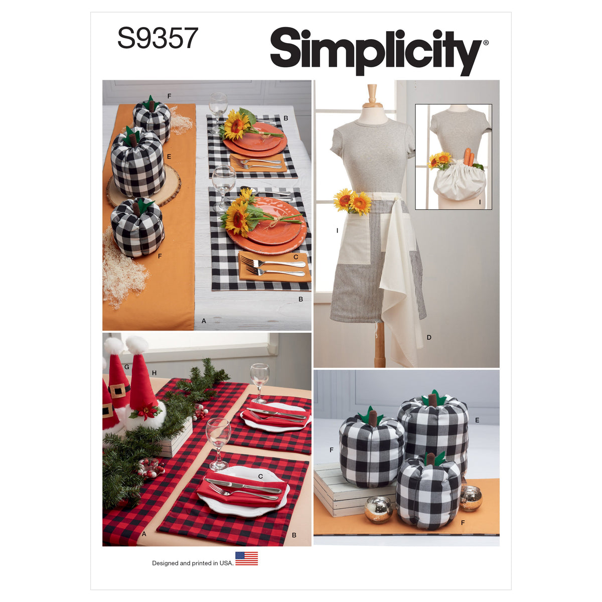 Simplicity Sewing Pattern S9357 Table Decor, Decorations, Tea Towel and ...