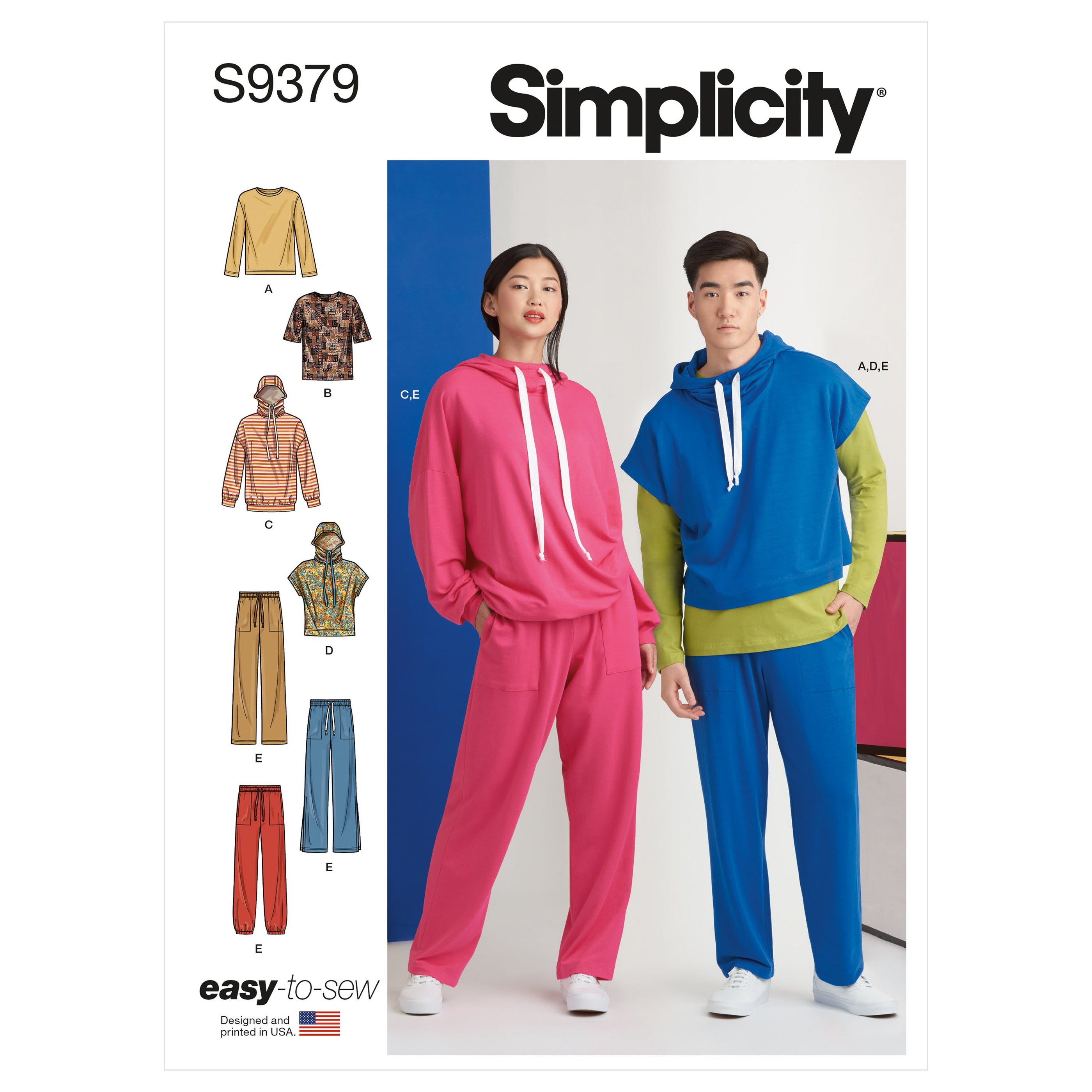 Simplicity Sewing Pattern S9379 Unisex Oversized Knit Hoodies, Pants ...