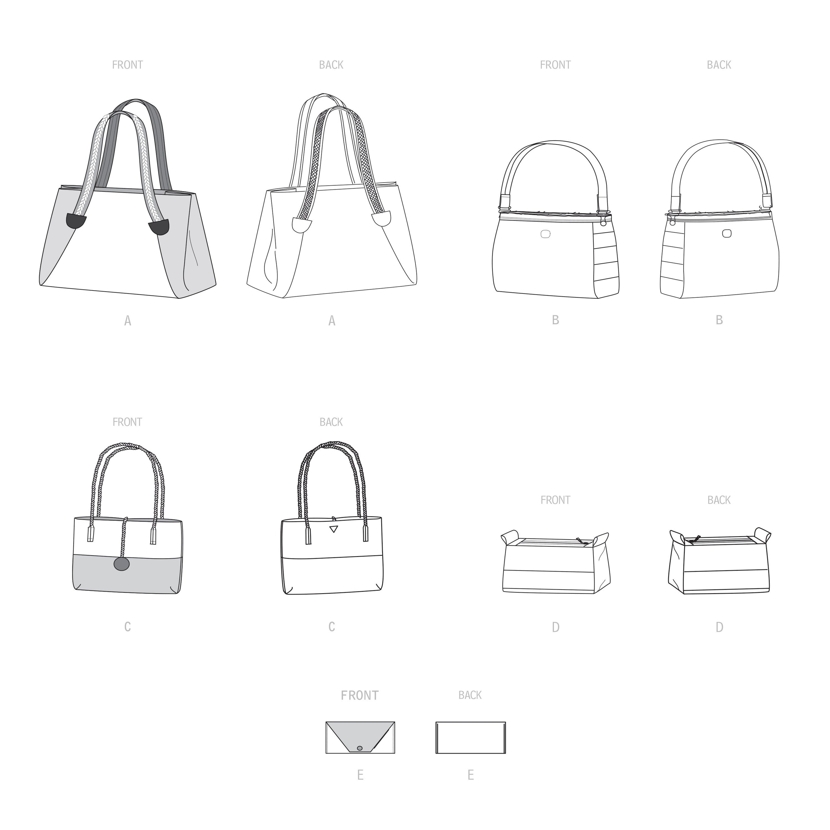 Simplicity Sewing Pattern S9398 Assorted Tote Bag, Purse and Clutch ...