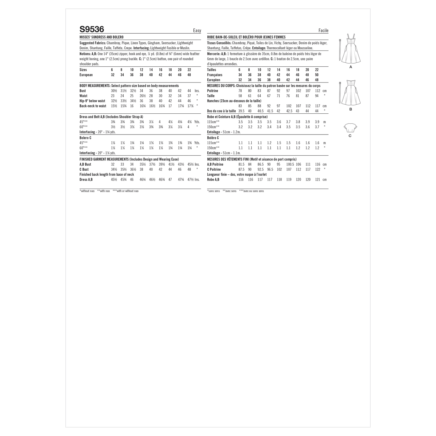 Simplicity sewing pattern S9536 Misses' Sundress and Bolero — jaycotts ...