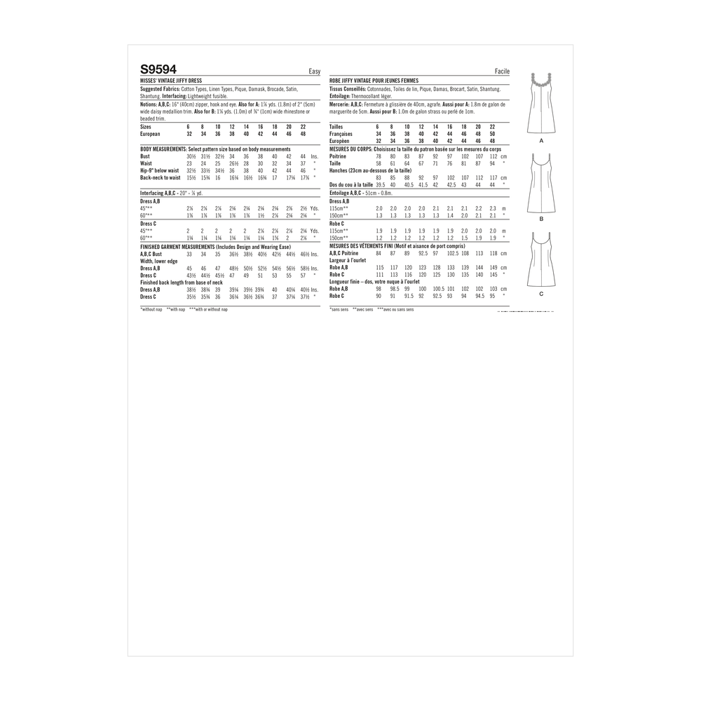 Simplicity 9594 Misses' Vintage Jiffy Dress sewing pattern — jaycotts ...