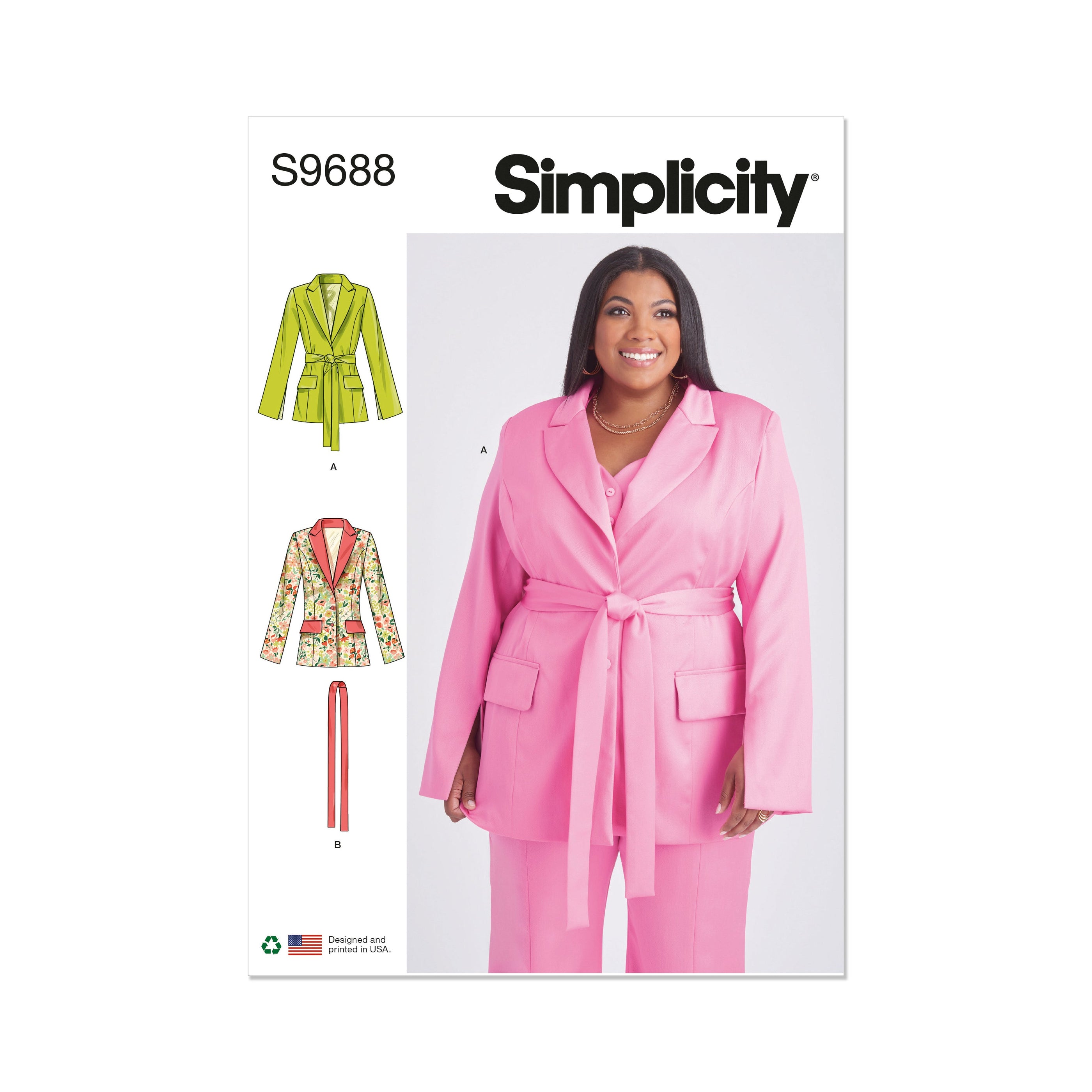 Simplicity S9688 Misses' and Women's Jacket with Tie Belt sewing ...