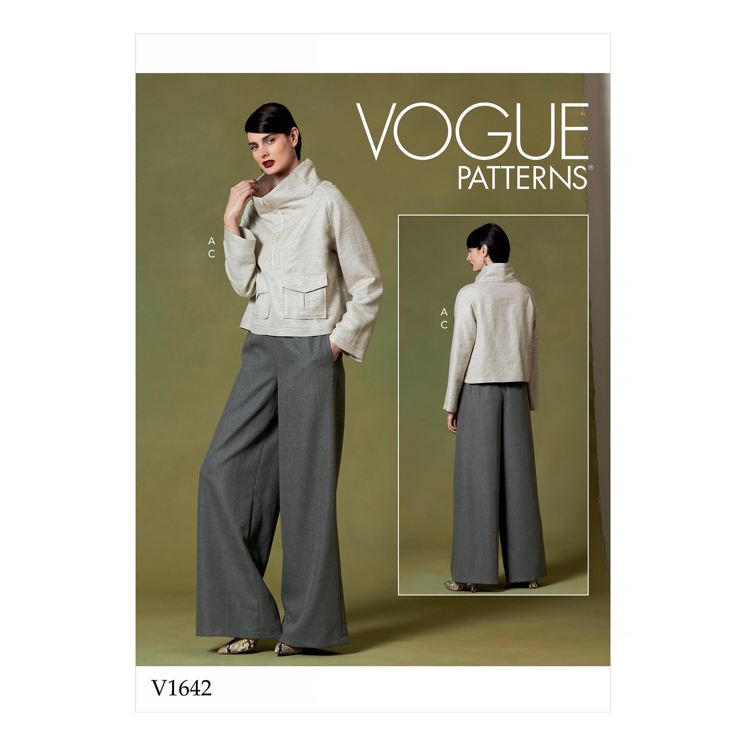 Vogue Sewing Pattern 1642 Top and Wide Leg Trousers — jaycotts.co.uk ...