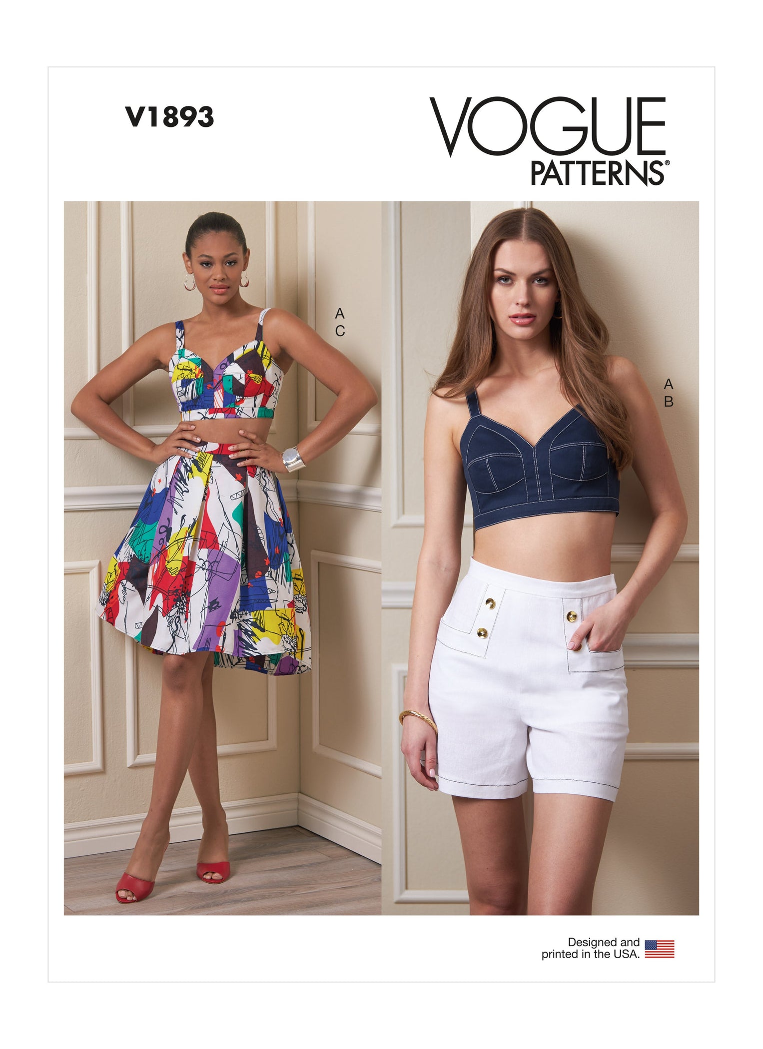 Vogue V1893 Misses' Top, Shorts and Skirt — jaycotts.co.uk - Sewing ...