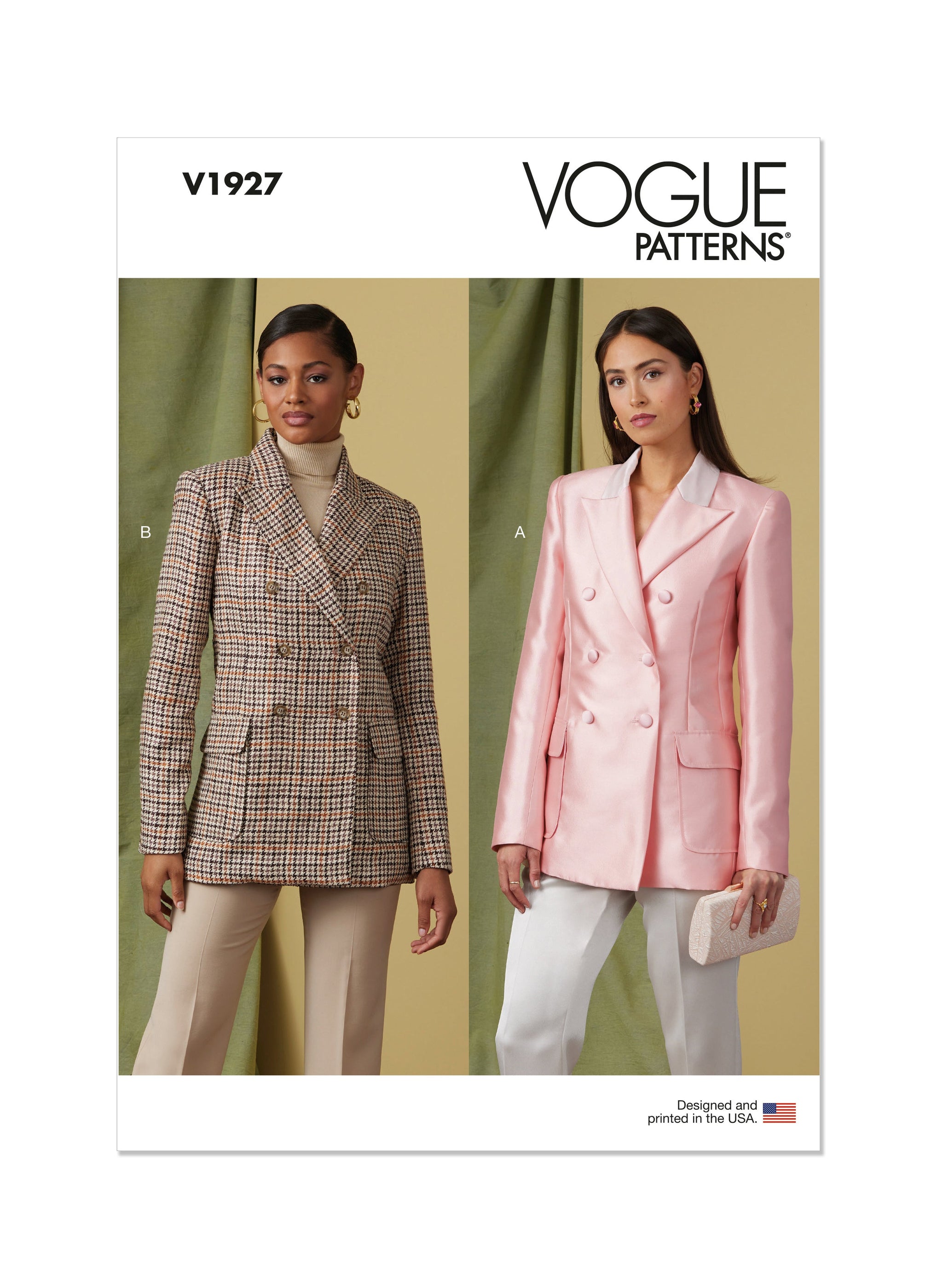 Vogue V1927 B5 Double-Breasted Jacket sewing pattern — jaycotts.co.uk ...