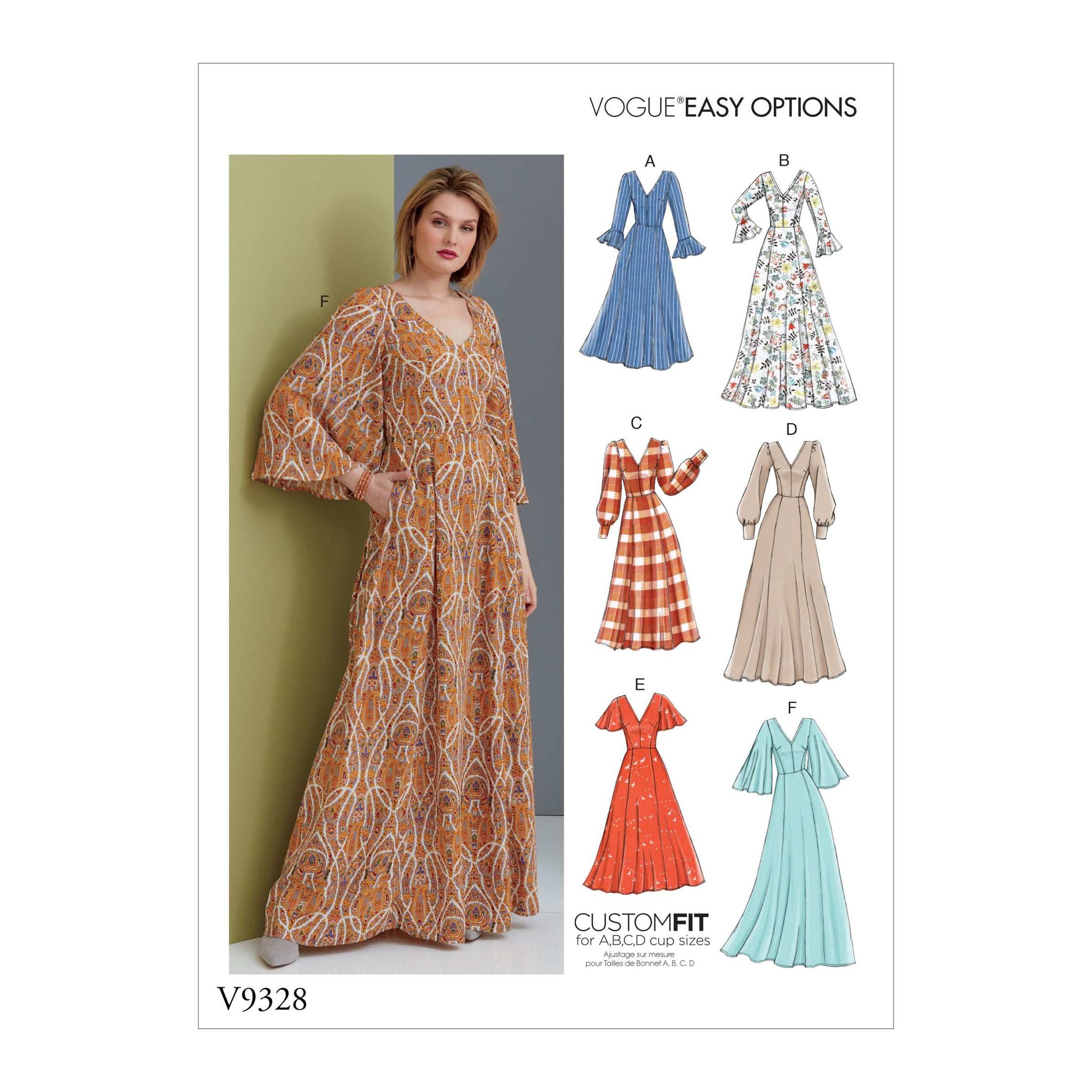 Vogue Pattern 9328 Misses' Dress | Vogue Easy Options, Custom Fit ...