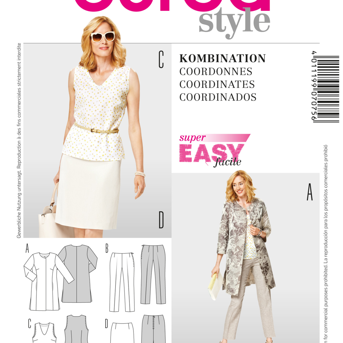 Burda 7075 Womens' Coordinates Pattern — jaycotts.co.uk - Sewing Supplies