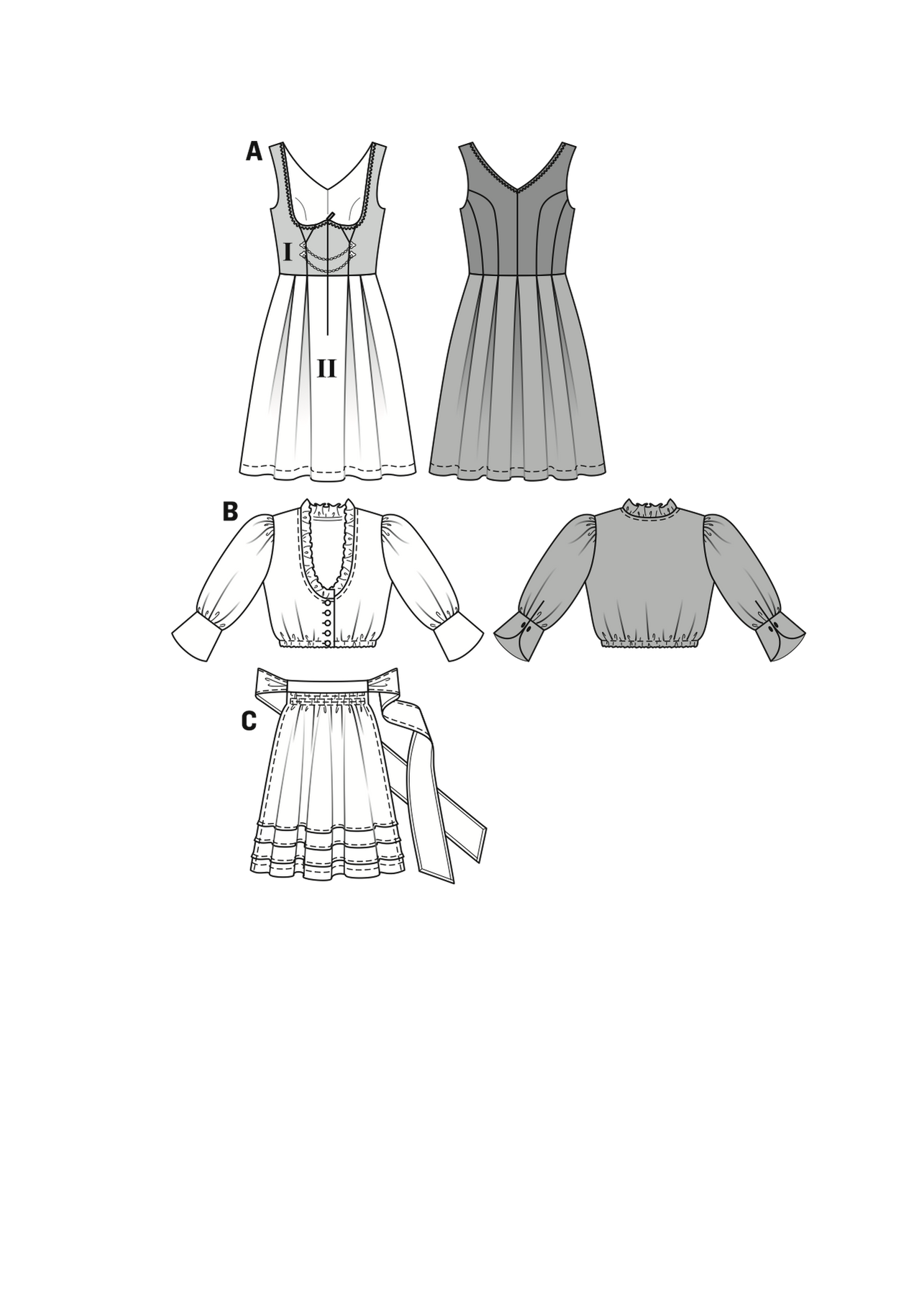 Burda 7443 Dirndl Dress Pattern — jaycotts.co.uk - Sewing Supplies