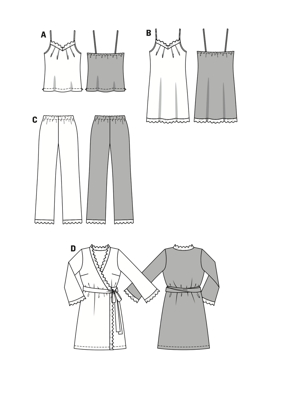 Burda 7627 Lingerie Outfits Pattern — jaycotts.co.uk - Sewing Supplies