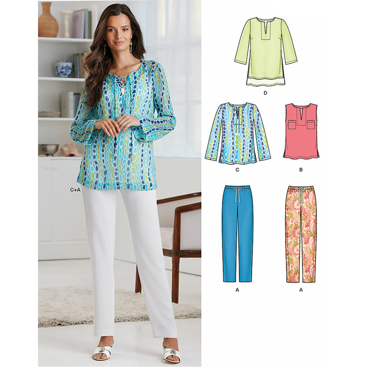 New Look Pattern: 6292 Misses' Tunic or Top & Pull-on Pants easy to sew ...