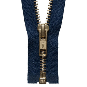 YKK Open End Zip - Medium Weight, GOLD (Silver Colour) Teeth — jaycotts ...