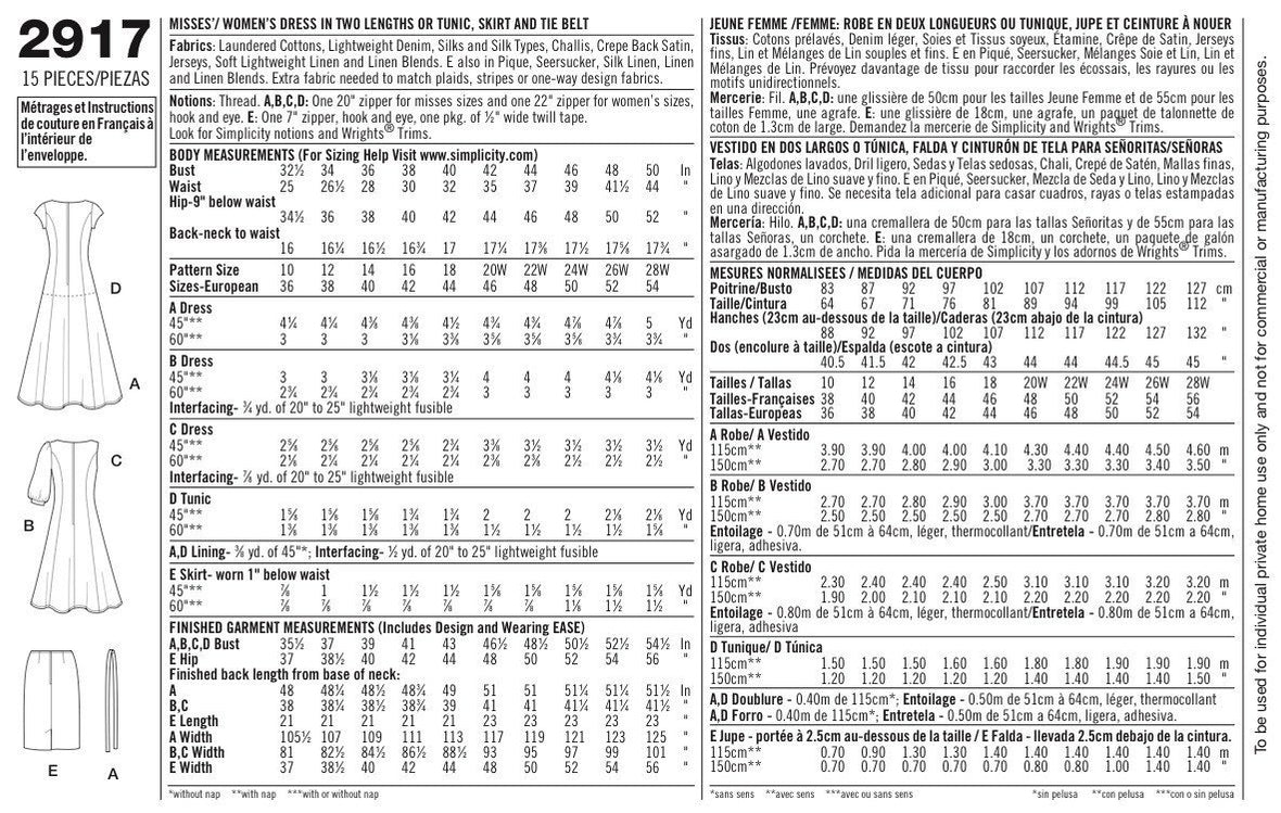 Simplicity Pattern: S2917 Misses' & Plus Size Dresses — jaycotts.co.uk ...