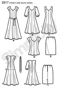 Simplicity Pattern: S2917 Misses' & Plus Size Dresses — jaycotts.co.uk ...