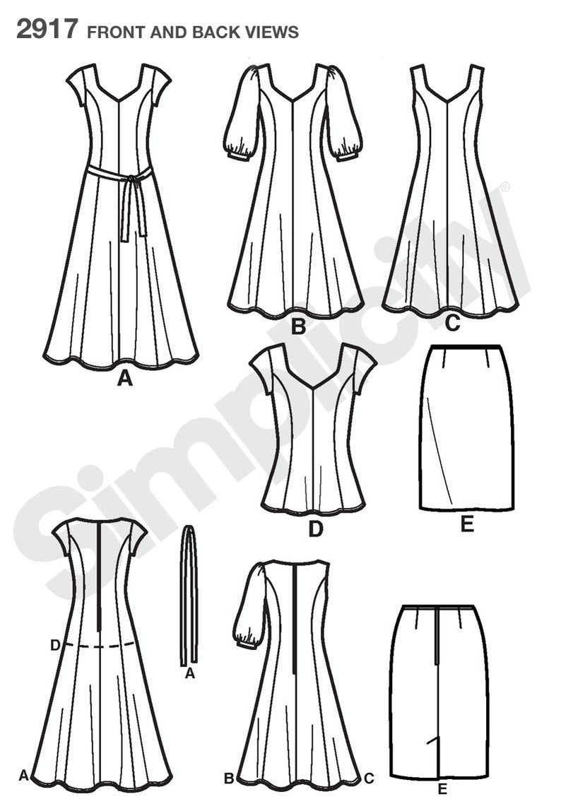 Simplicity Pattern: S2917 Misses' & Plus Size Dresses — jaycotts.co.uk ...