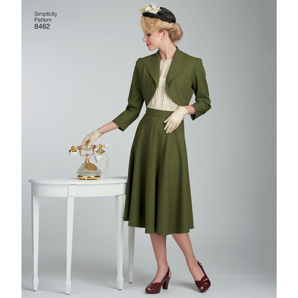 Simplicity Pattern 8462 vintage blouse skirt and lined bolero — jaycotts.co.uk - Sewing Supplies