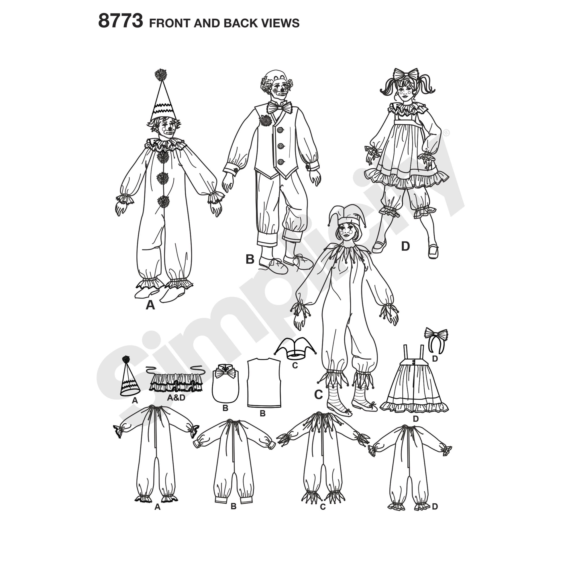 Simplicity Pattern 8773 traditional clown costume — jaycotts.co.uk ...