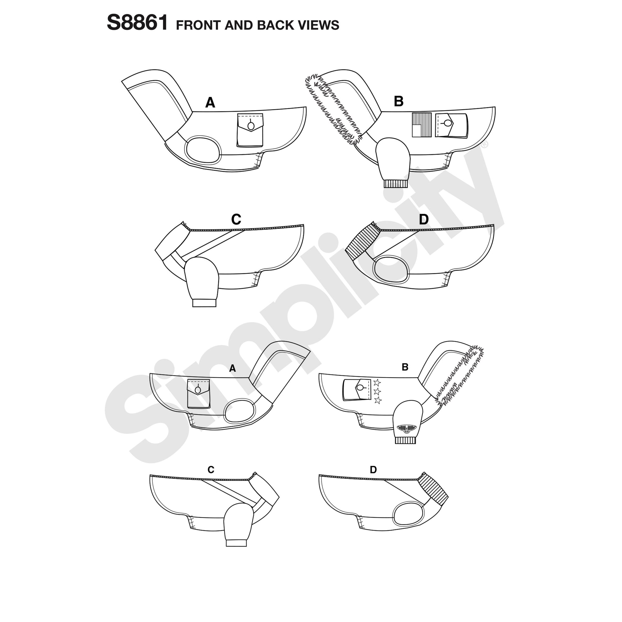 Simplicity Pattern 8861 dog coats sewing pattern — jaycotts.co.uk ...