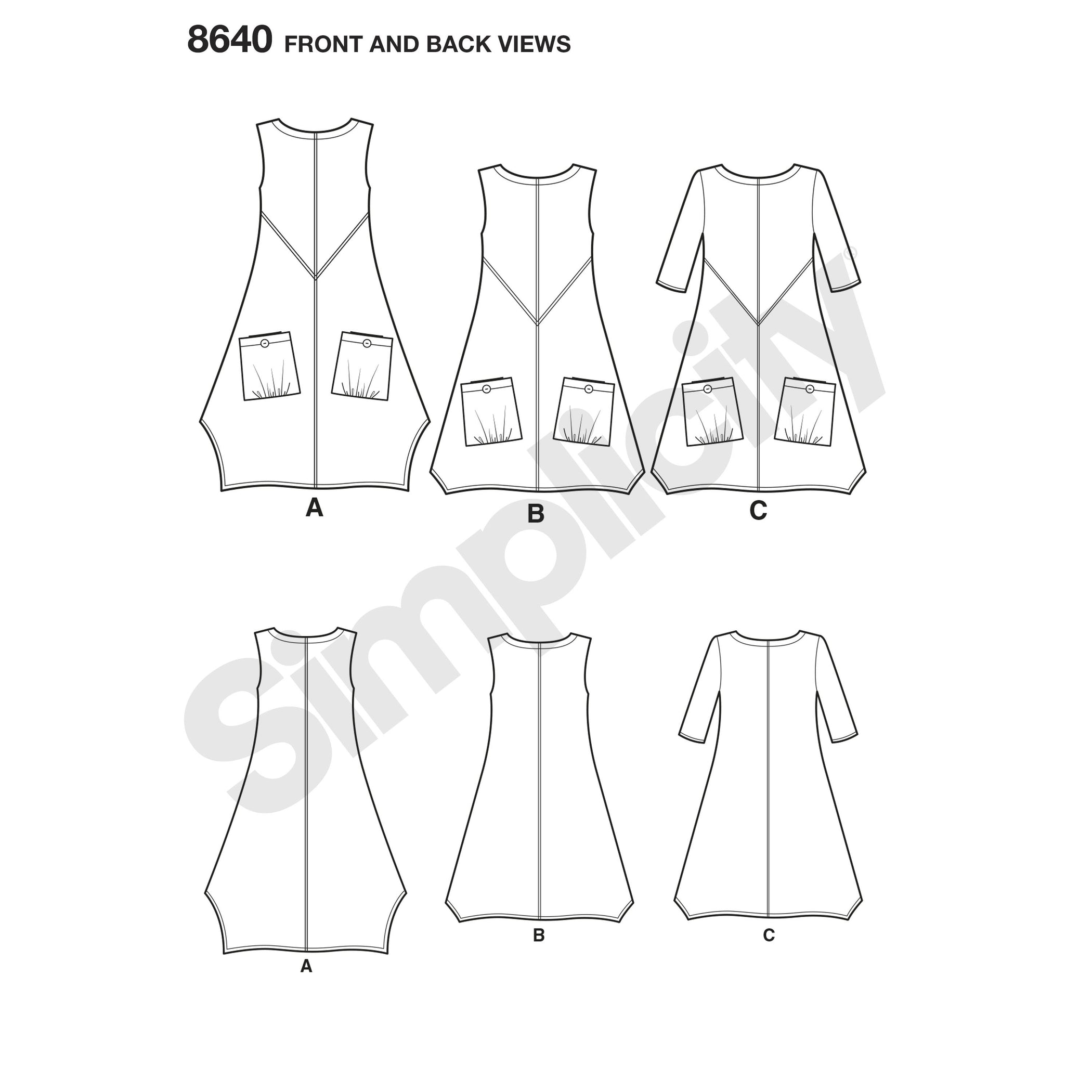 Simplicity Pattern 8640 loose fitting dress — jaycotts.co.uk - Sewing ...