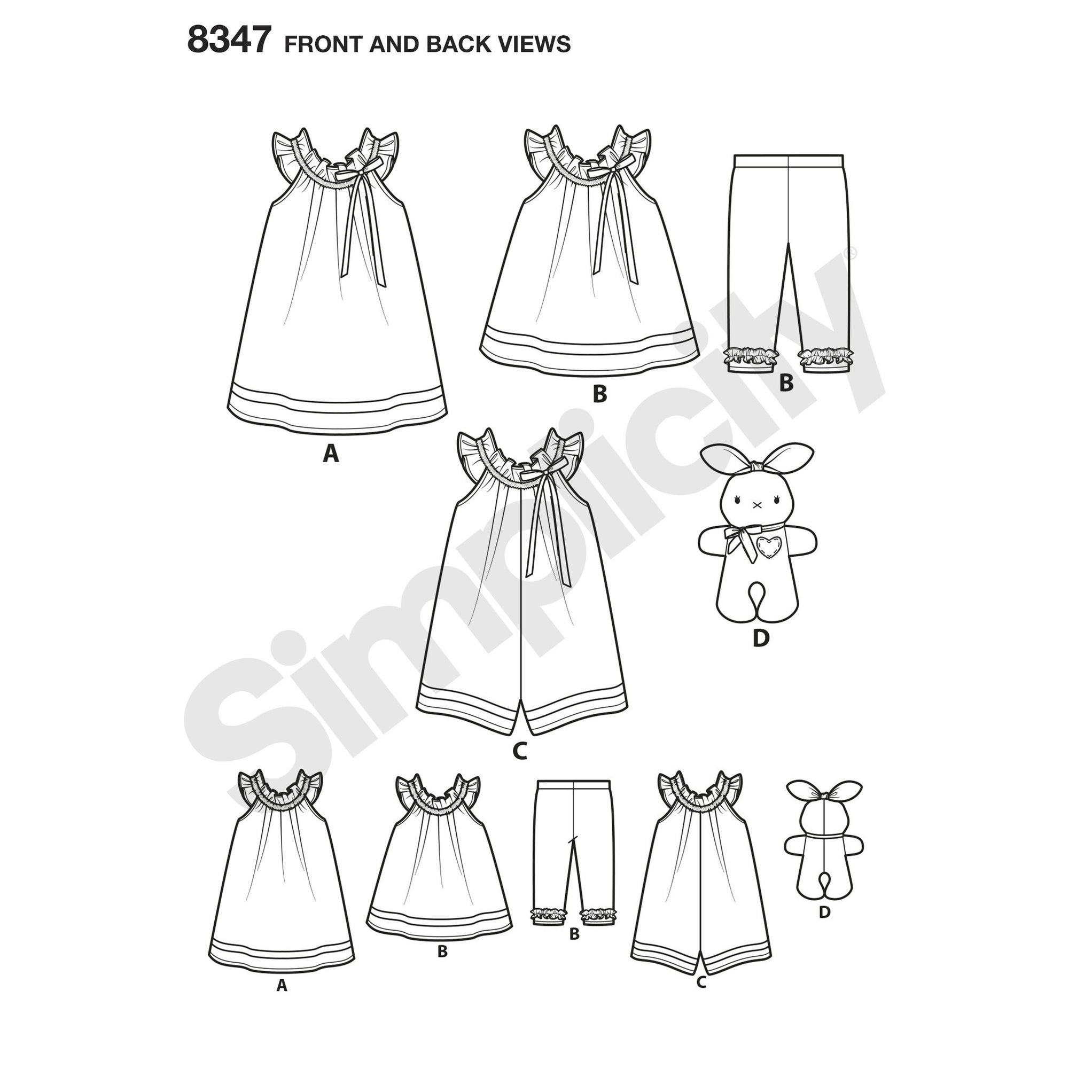 Simplicity Pattern 8347 toddlers dress top and knit capris — jaycotts ...
