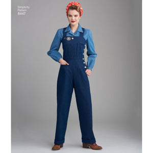 Simplicity Pattern 8447 vintage trousers overalls and blouses ...