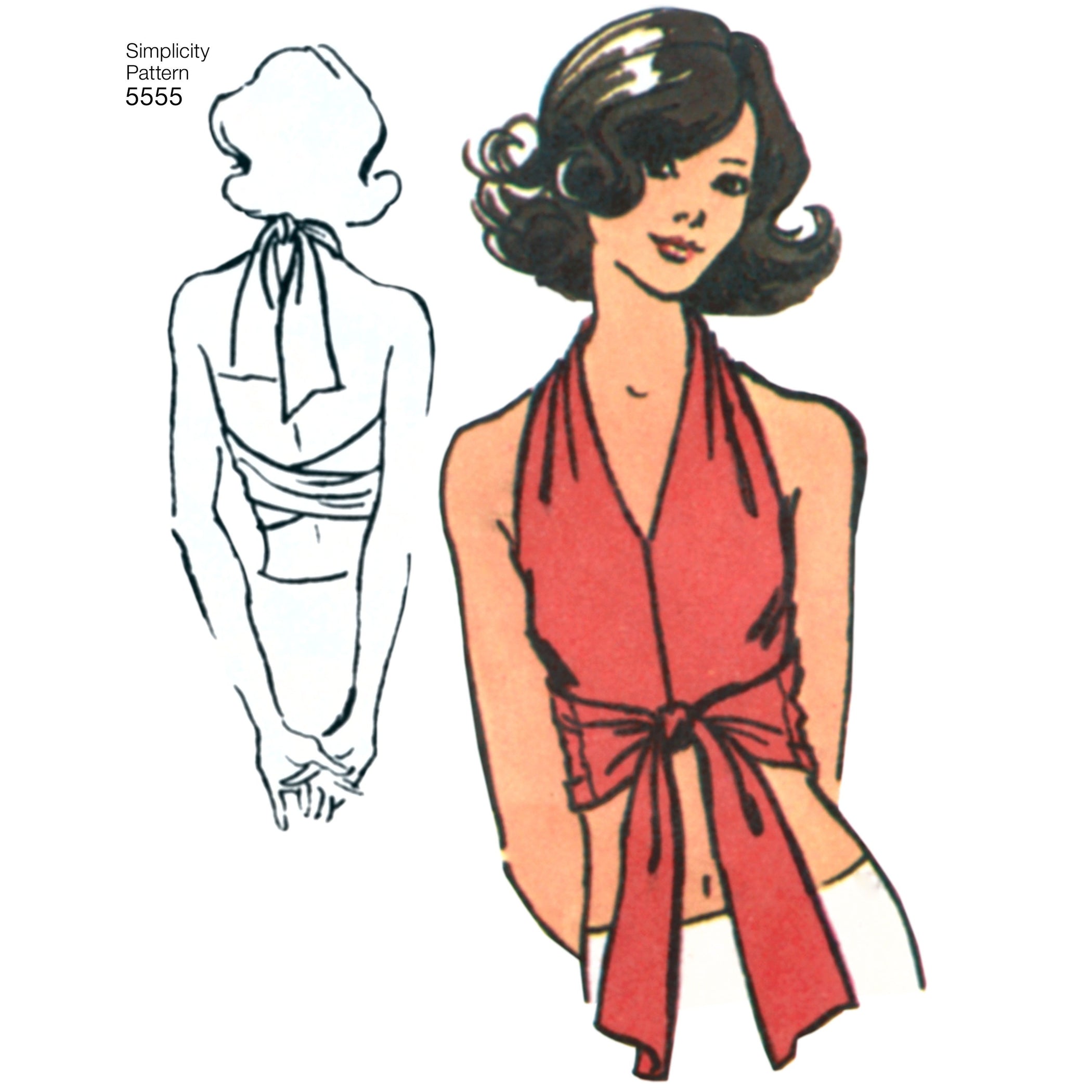 Simplicity Pattern 5555 Wrap and tie halter — jaycotts.co.uk - Sewing ...